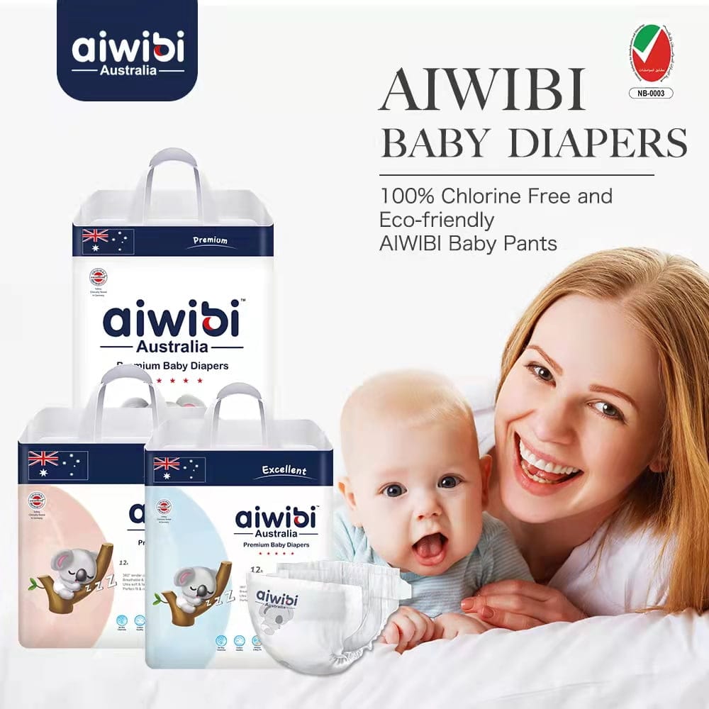 Aiwibi Premium Baby Diaper M (6-11KG) 62 Pieces | LaLaBix