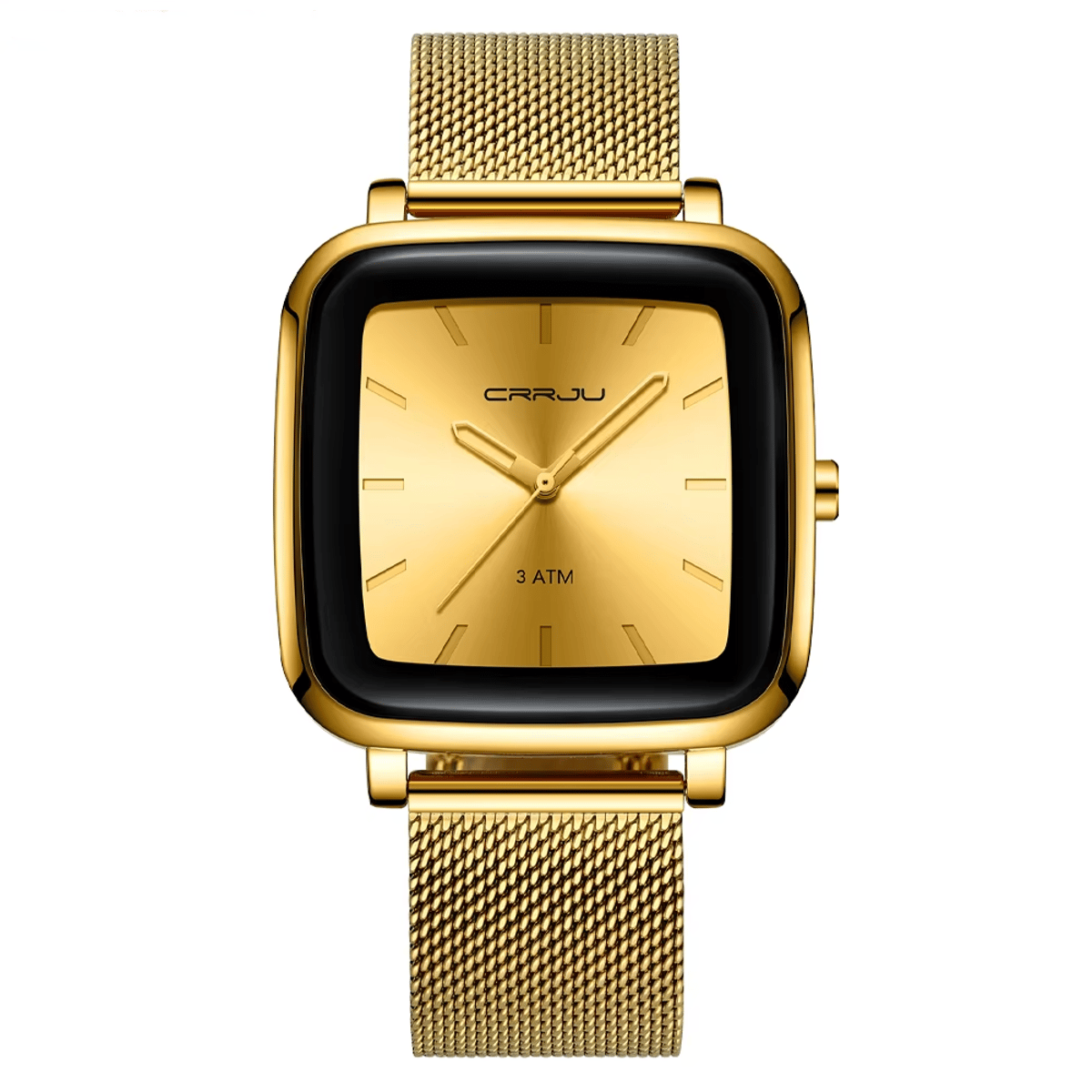 Shop Men's Square Quartz Watch With Slim Mesh Steel Band Online In UAE