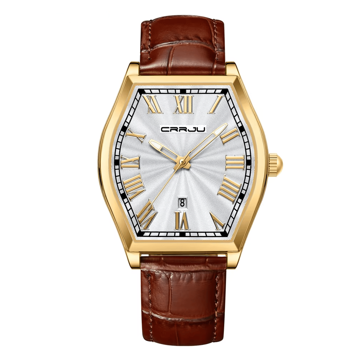 Shop Rectangular Quartz Watch With Luminous Features And Calendar For ...