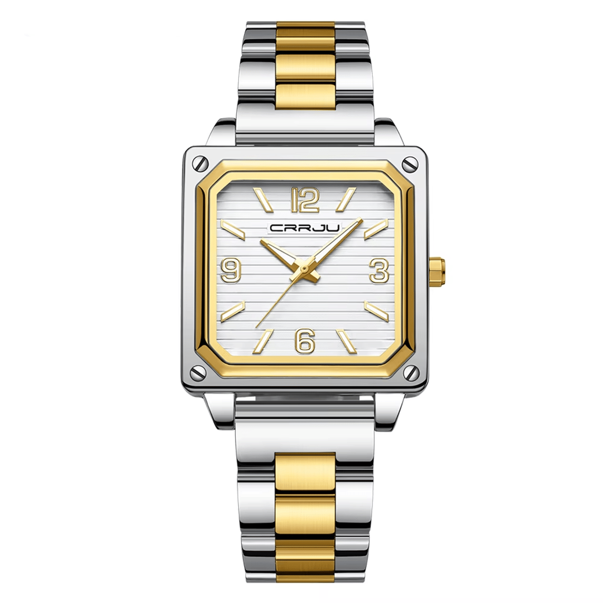 Shop Men's Stainless Steel Square Quartz Watch With Luminous Waterproof ...