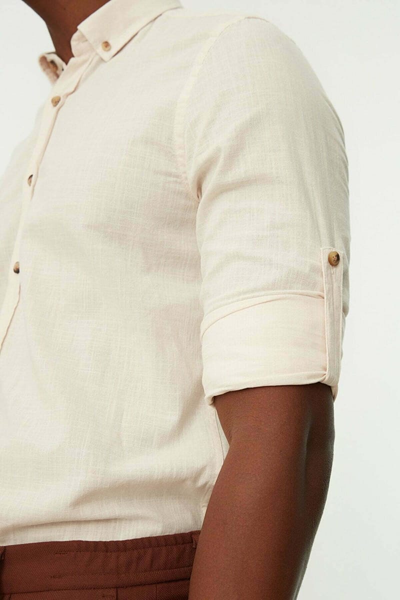 Shop Off-White Essential Slim Fit Button-Tab Sleeve Men's Shirt Online ...