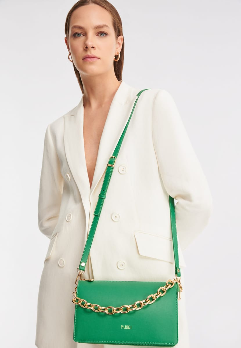 Shop Parigi Green Women's Shoulder Bag Online In UAE