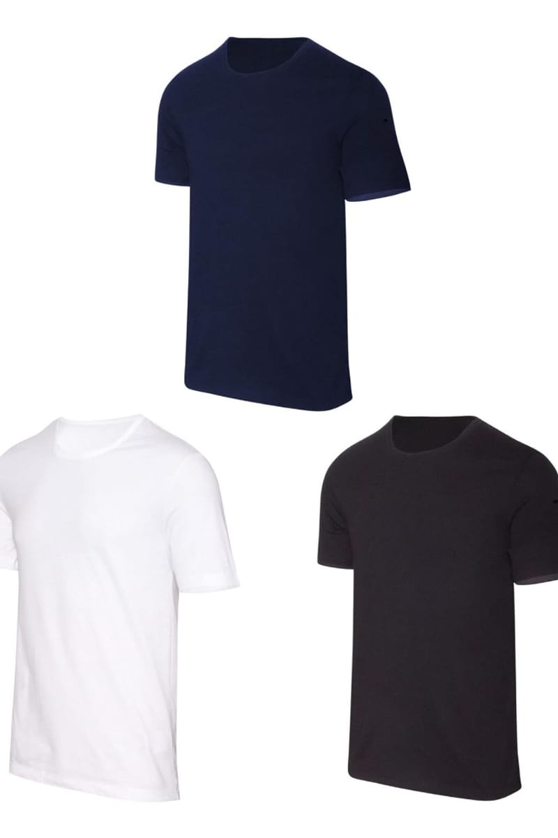 Shop Next Level Basic Round Neck 3 T-Shirts (Navy, White And Balck) For ...