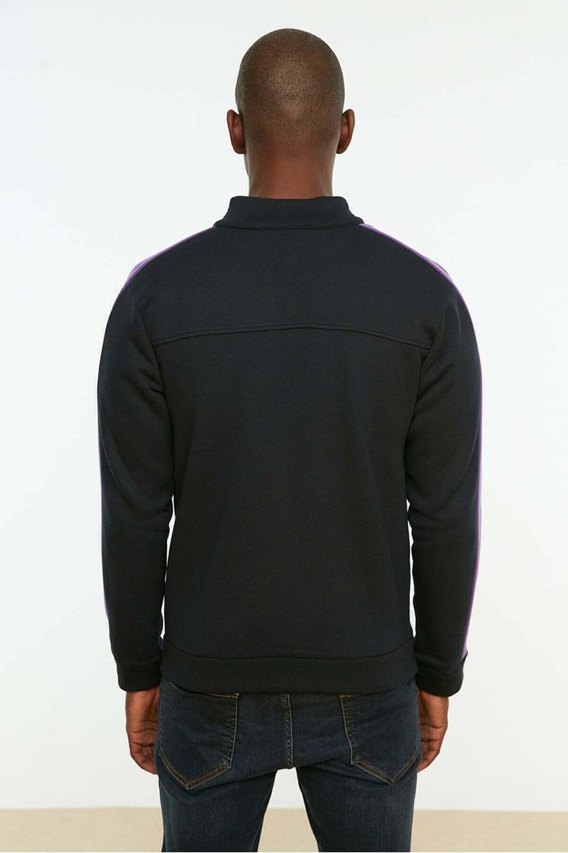 Shop Navy Blue Essential Men's Bomber Jacket Online In UAE